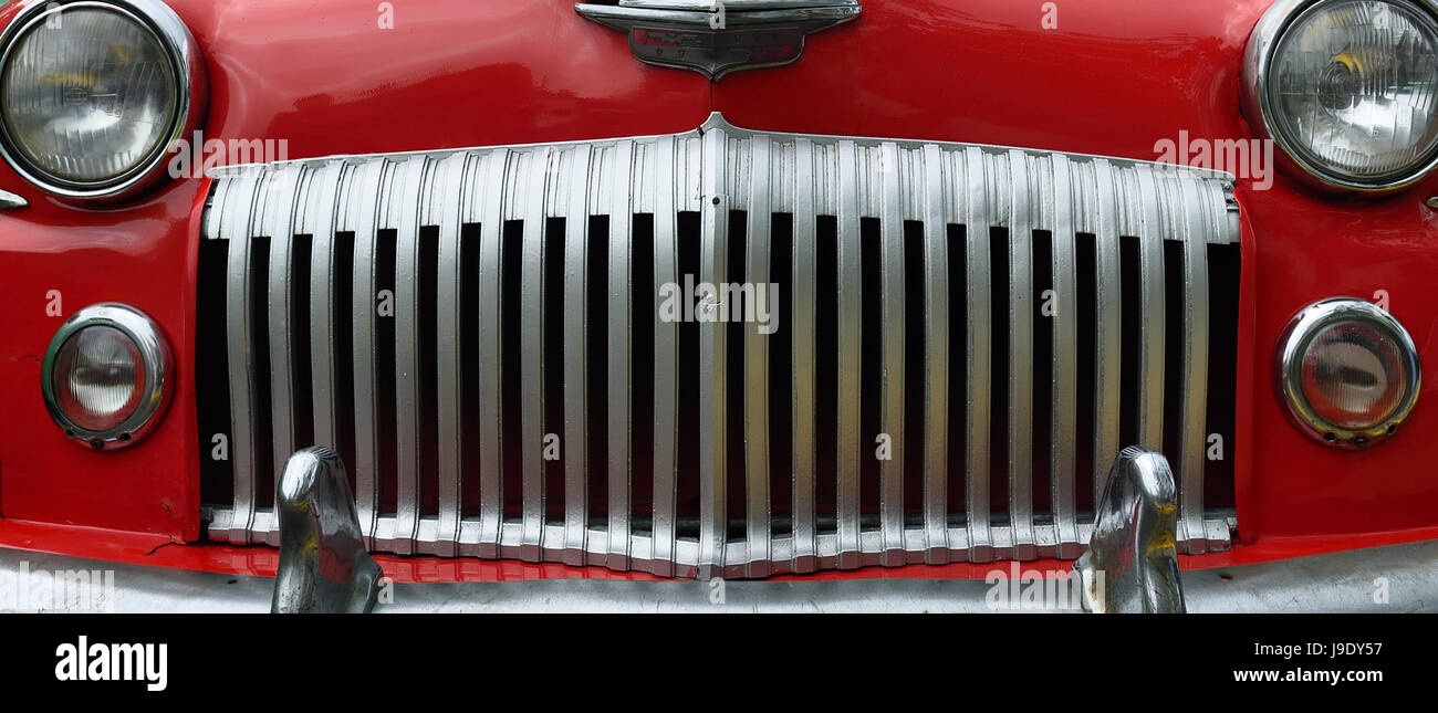 Front of the old American colourful car Stock Photo - Alamy