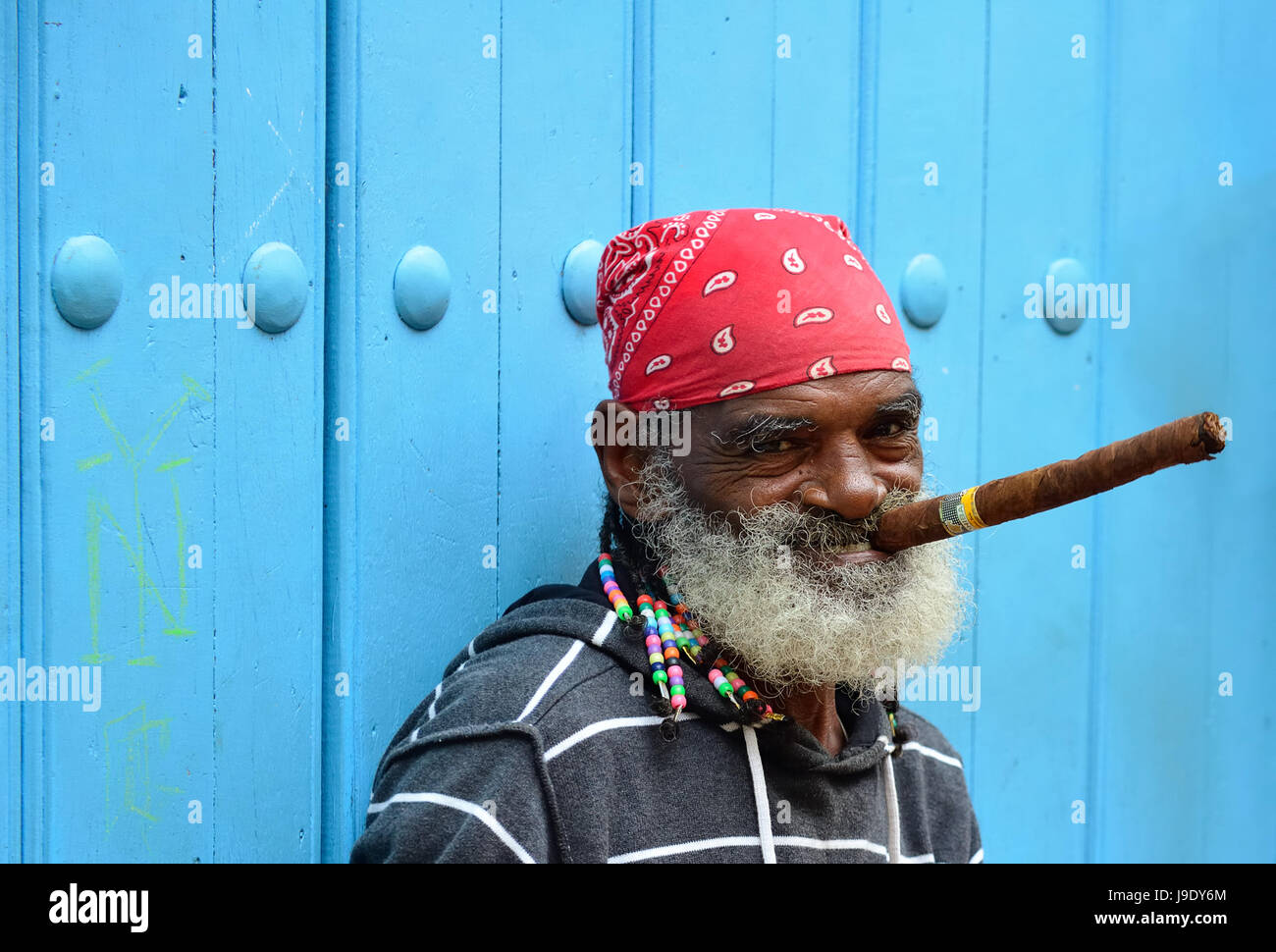 HAVANA, CUBA - 10 DECEMBER 2016: Cuban man with the chin posing for ...