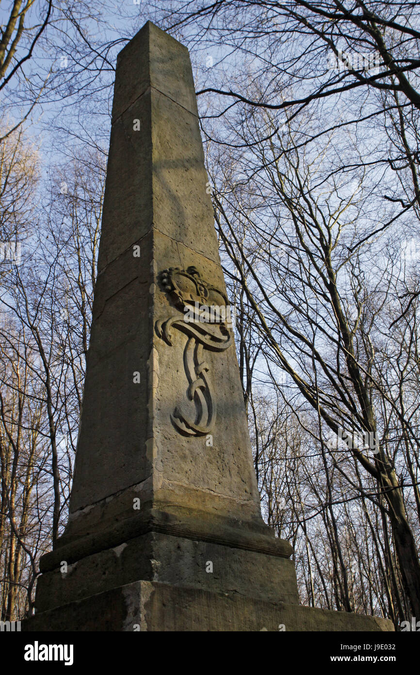 monument, pillar, obelisk, monument, pillar, border, lower saxony ...