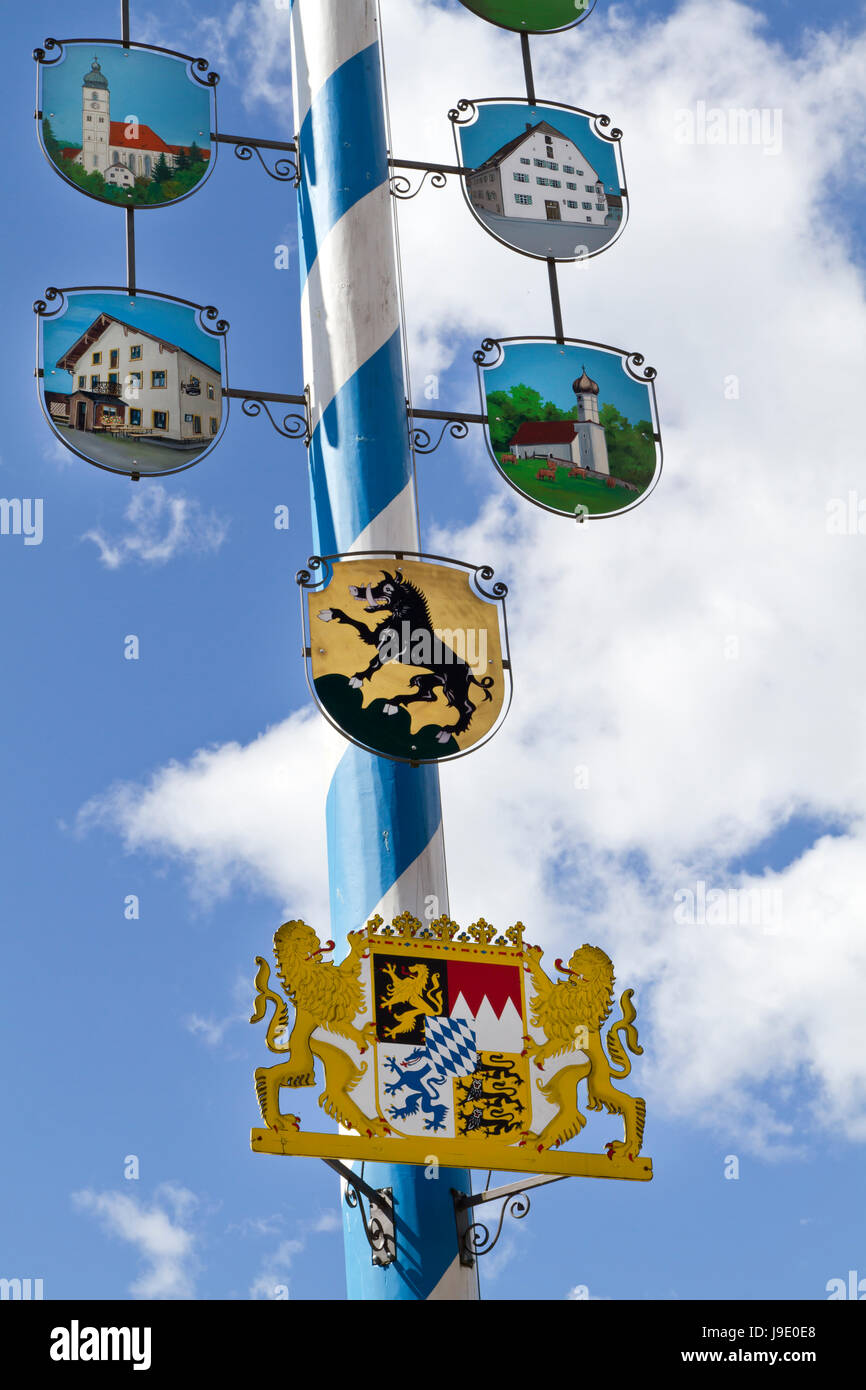 bavaria, May, maypole, bucolic, tree, coloured, colourful, gorgeous ...