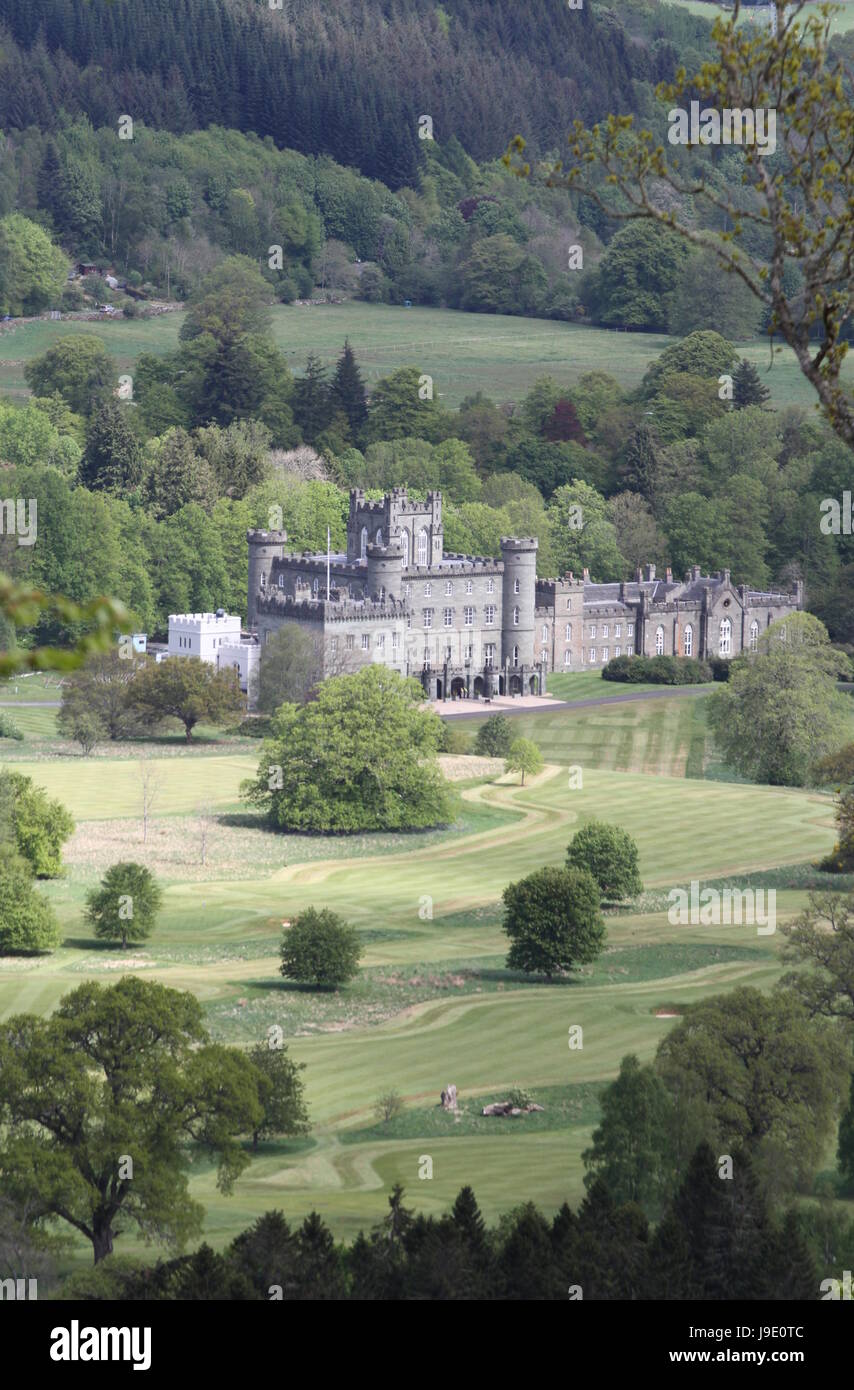 Elevated view of Taymouth Castle Scotland May 2017 Stock Photo - Alamy