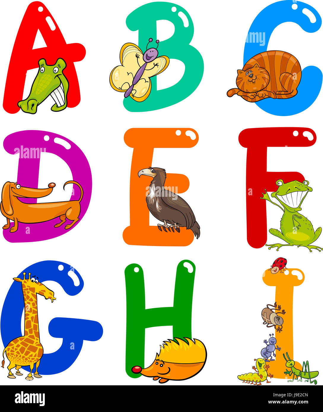 Cartoon illustration text abc insect hi-res stock photography and ...