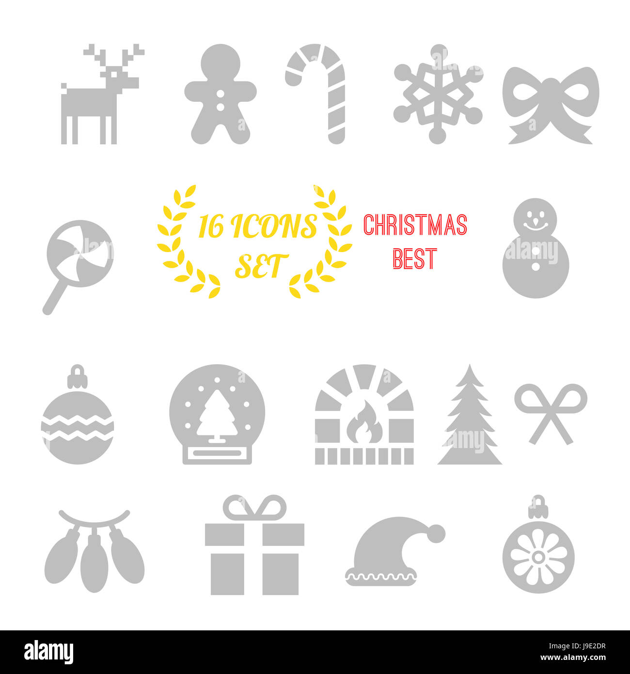 illustration of christmas icon set on white background Stock Photo - Alamy