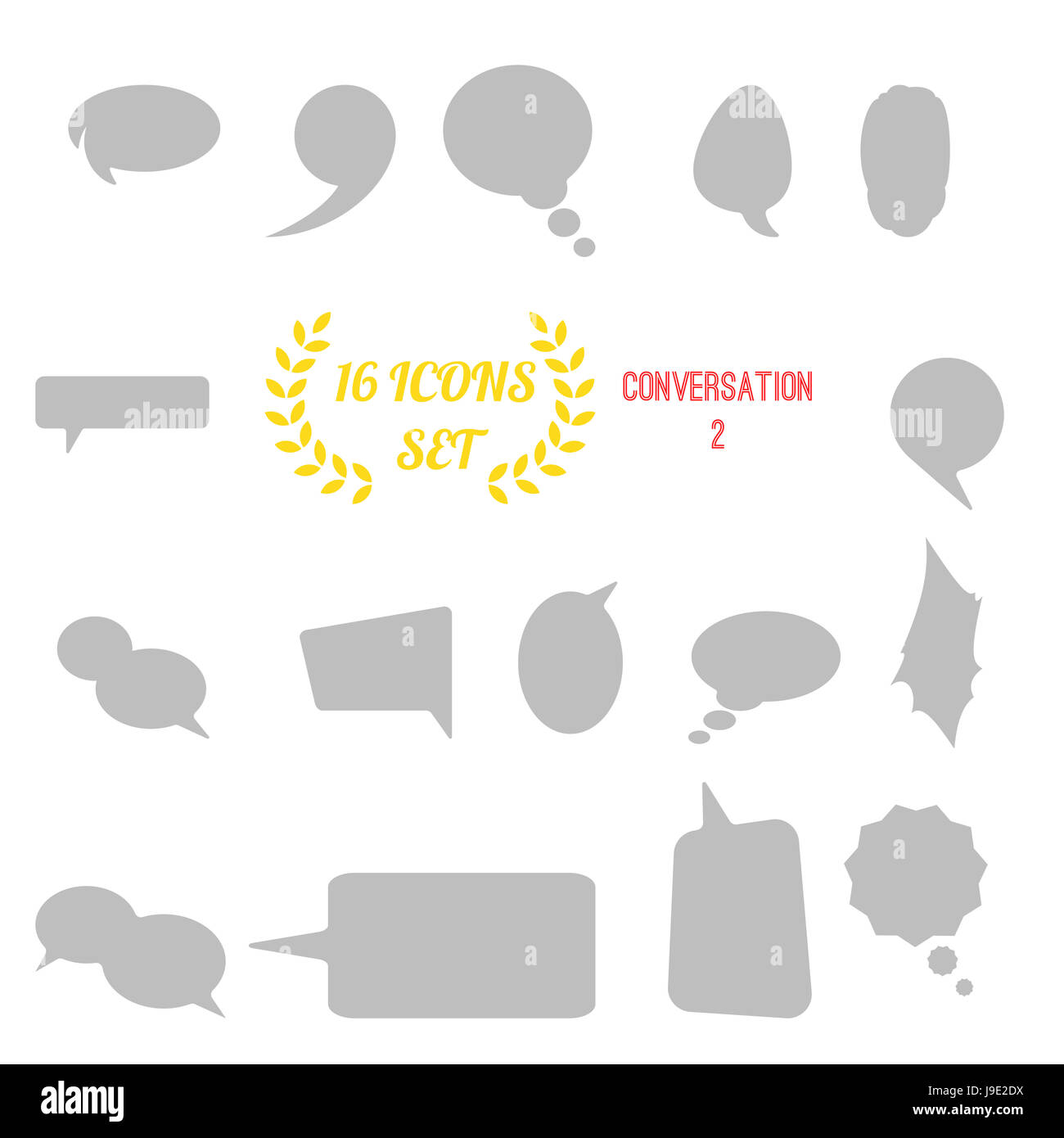 illustration of conversation / speech bubbles icon set on white ...