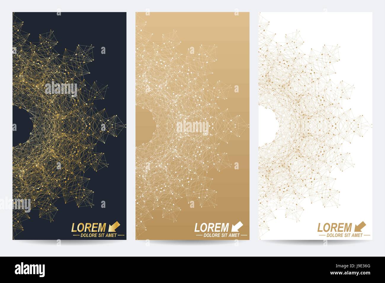 Modern set of vector flyers. Geometric abstract presentation with ...