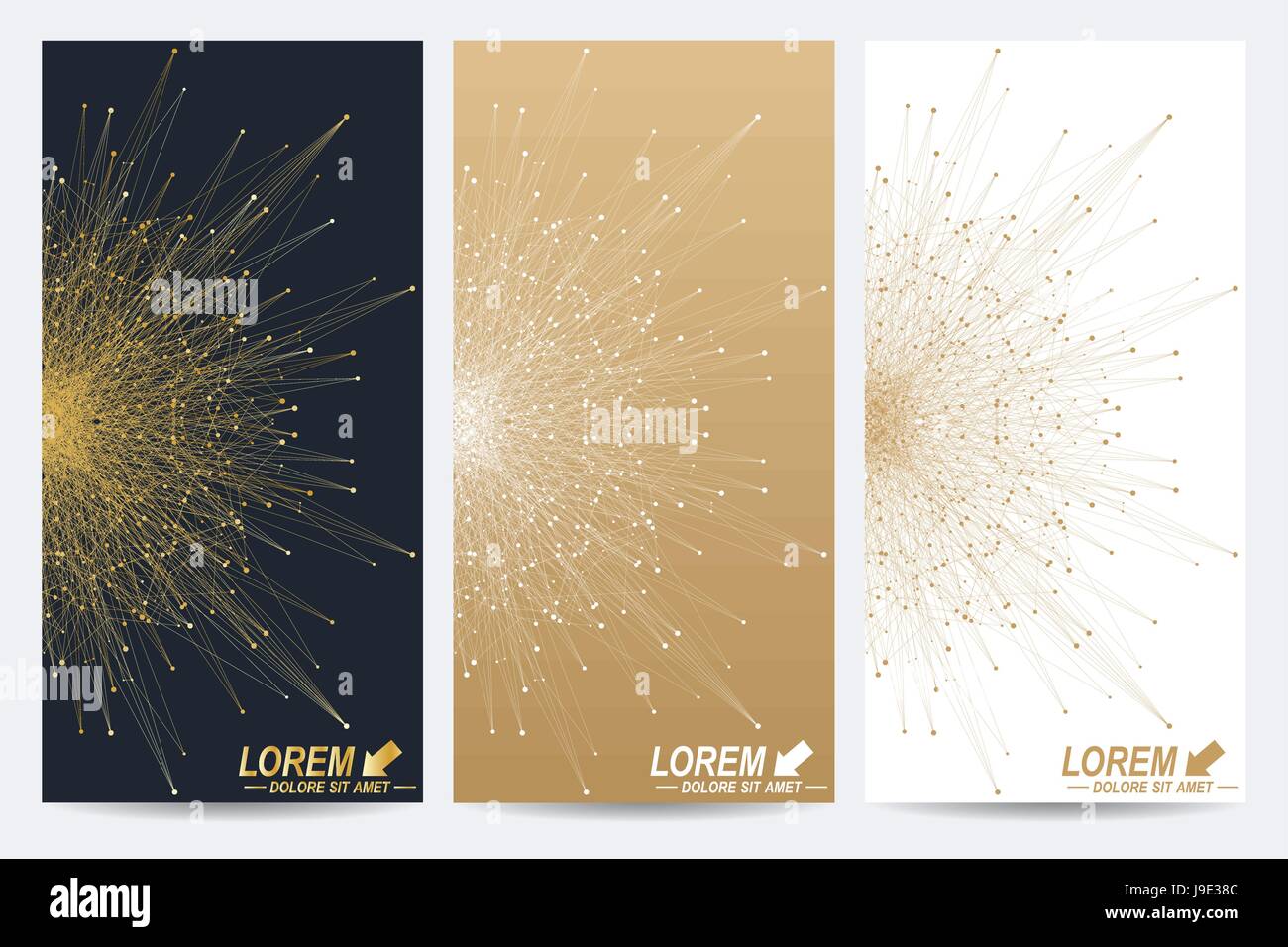 Modern set of vector flyers. Geometric abstract presentation with ...