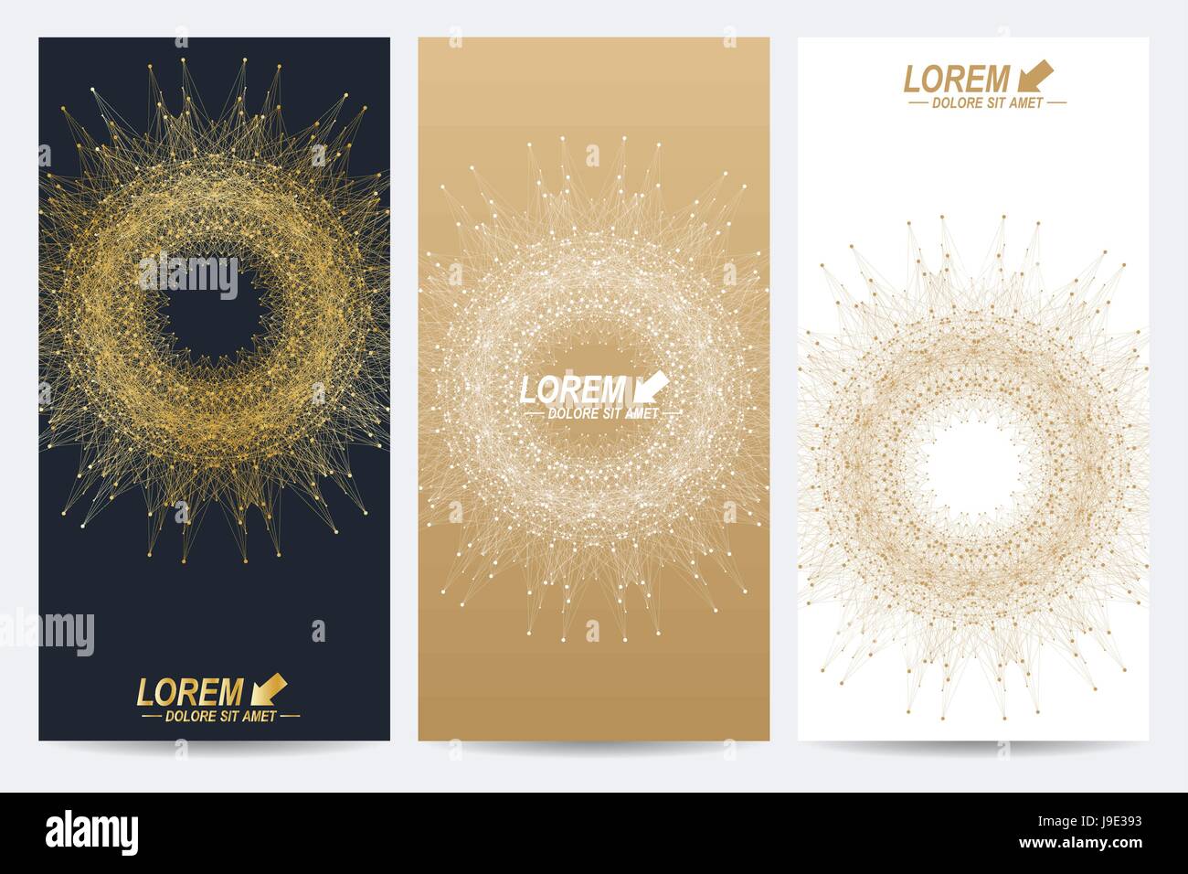 Modern set of vector flyers. Geometric abstract presentation with ...