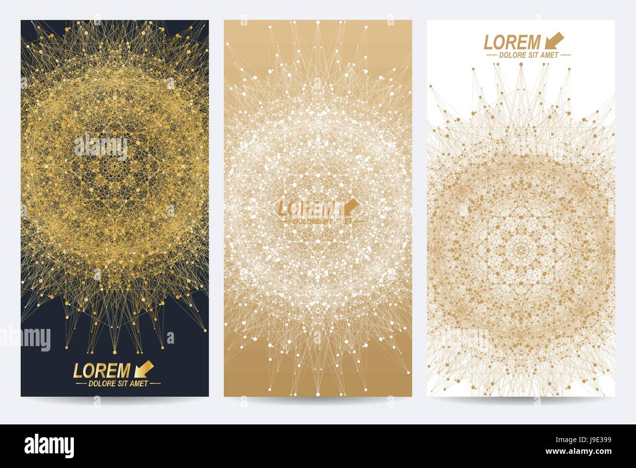 Modern set of vector flyers. Geometric abstract presentation with ...