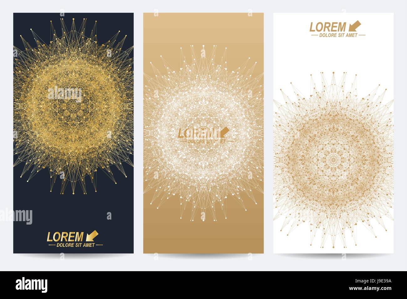 Modern set of vector flyers. Geometric abstract presentation with ...