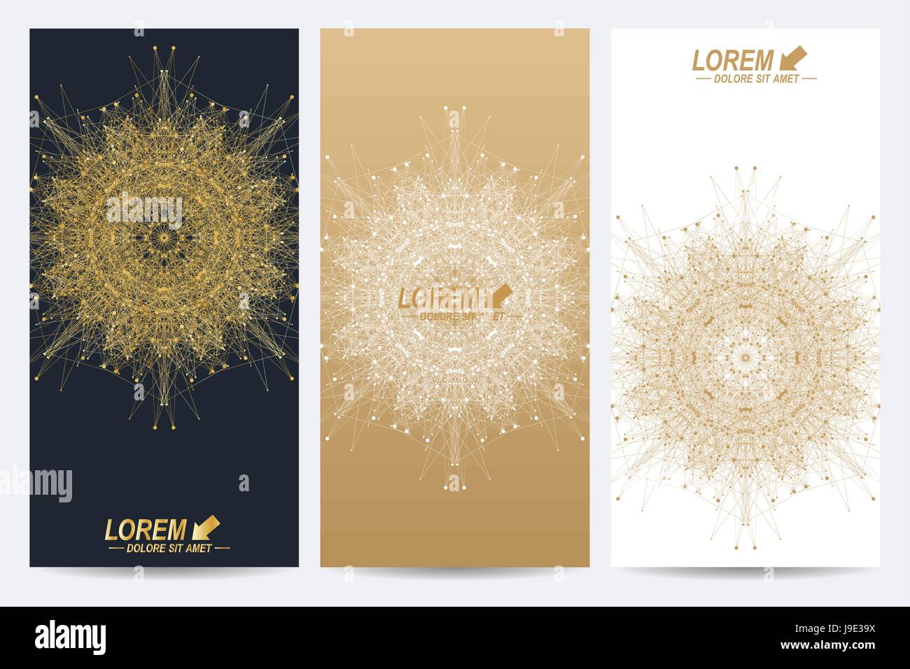Modern set of vector flyers. Geometric abstract presentation with ...