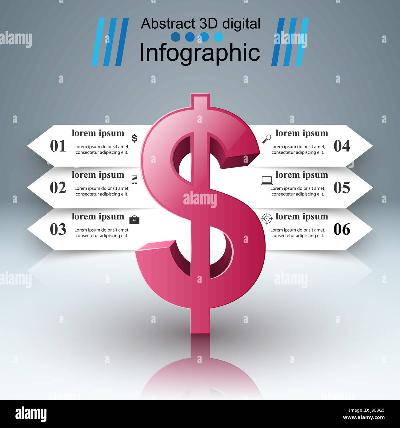 3D infographic design. Dollar icon Stock Vector Image & Art - Alamy