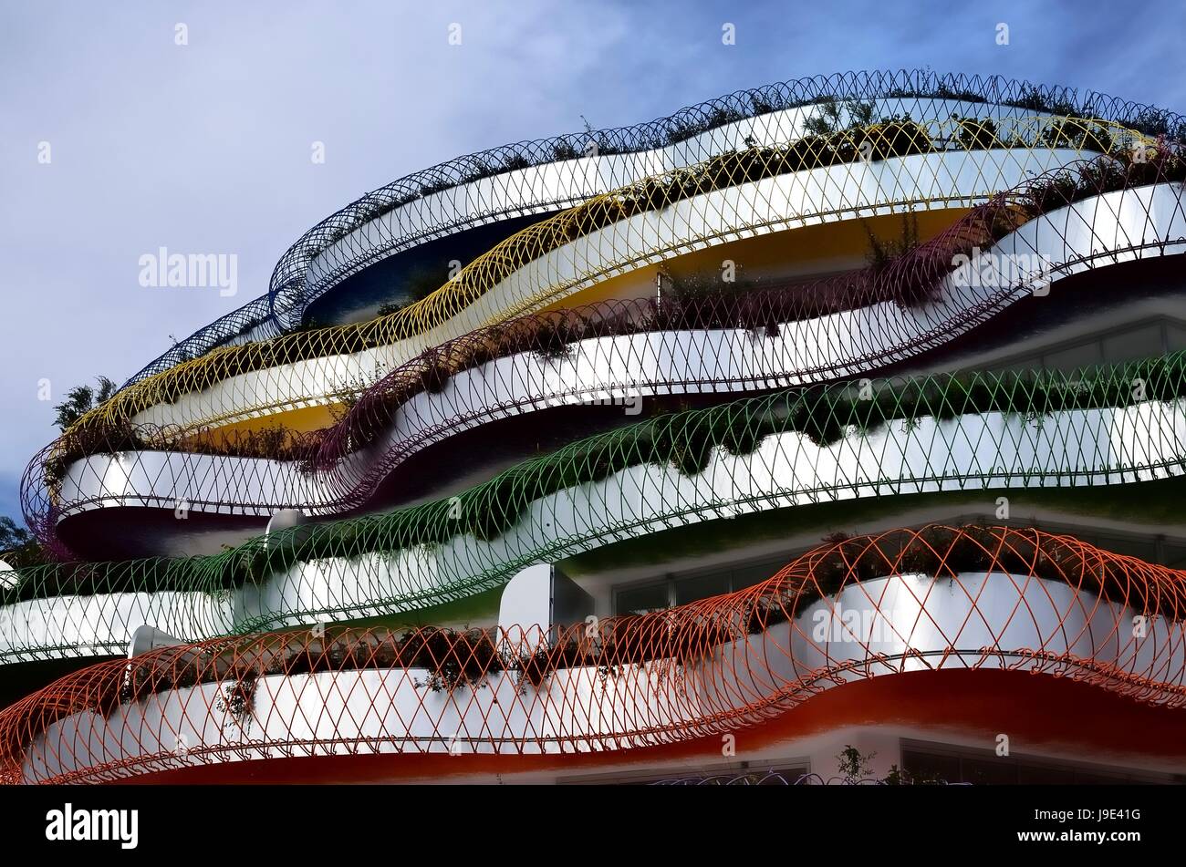 blue, house, building, architectural, city, town, modern, modernity ...