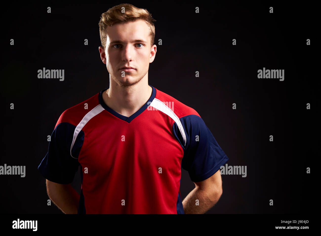 Portrait Of Professional Soccer Player In Studio Stock Photo - Alamy