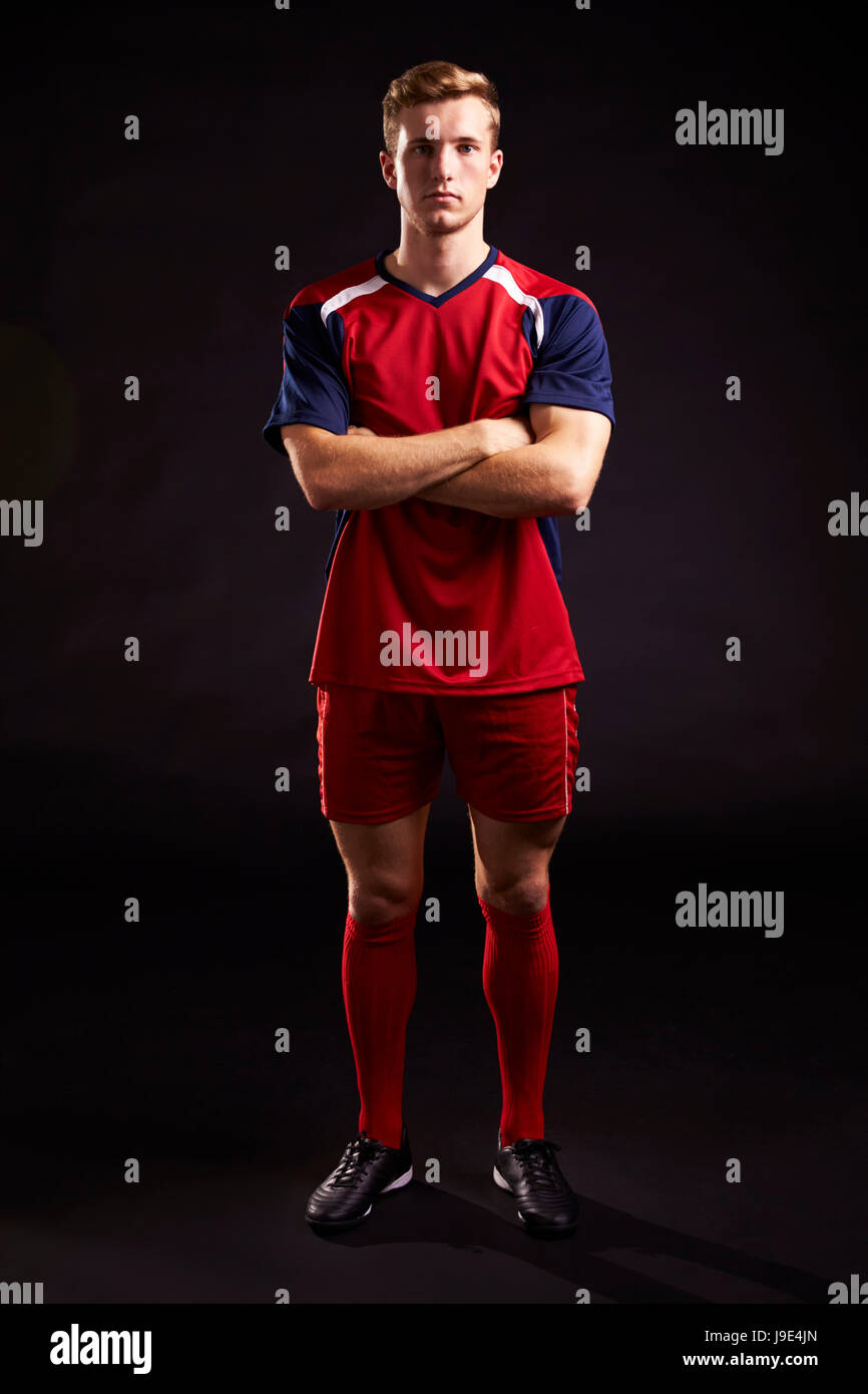 Portrait Of Professional Soccer Player In Studio Stock Photo - Alamy