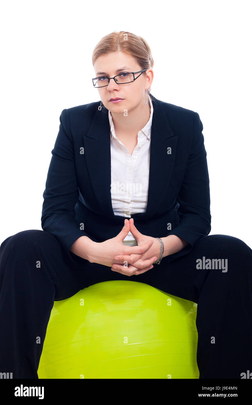 woman, businesswoman, career woman, serious, put, sitting, sit Stock ...