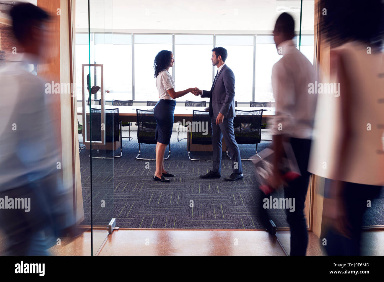 Interior Of Modern Open Plan Office With No People Stock Photo - Alamy