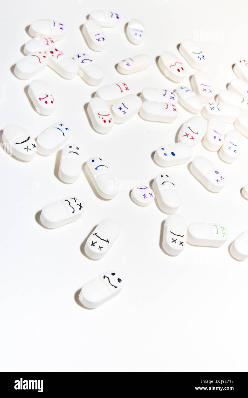 Smiley sad pills hi-res stock photography and images - Alamy