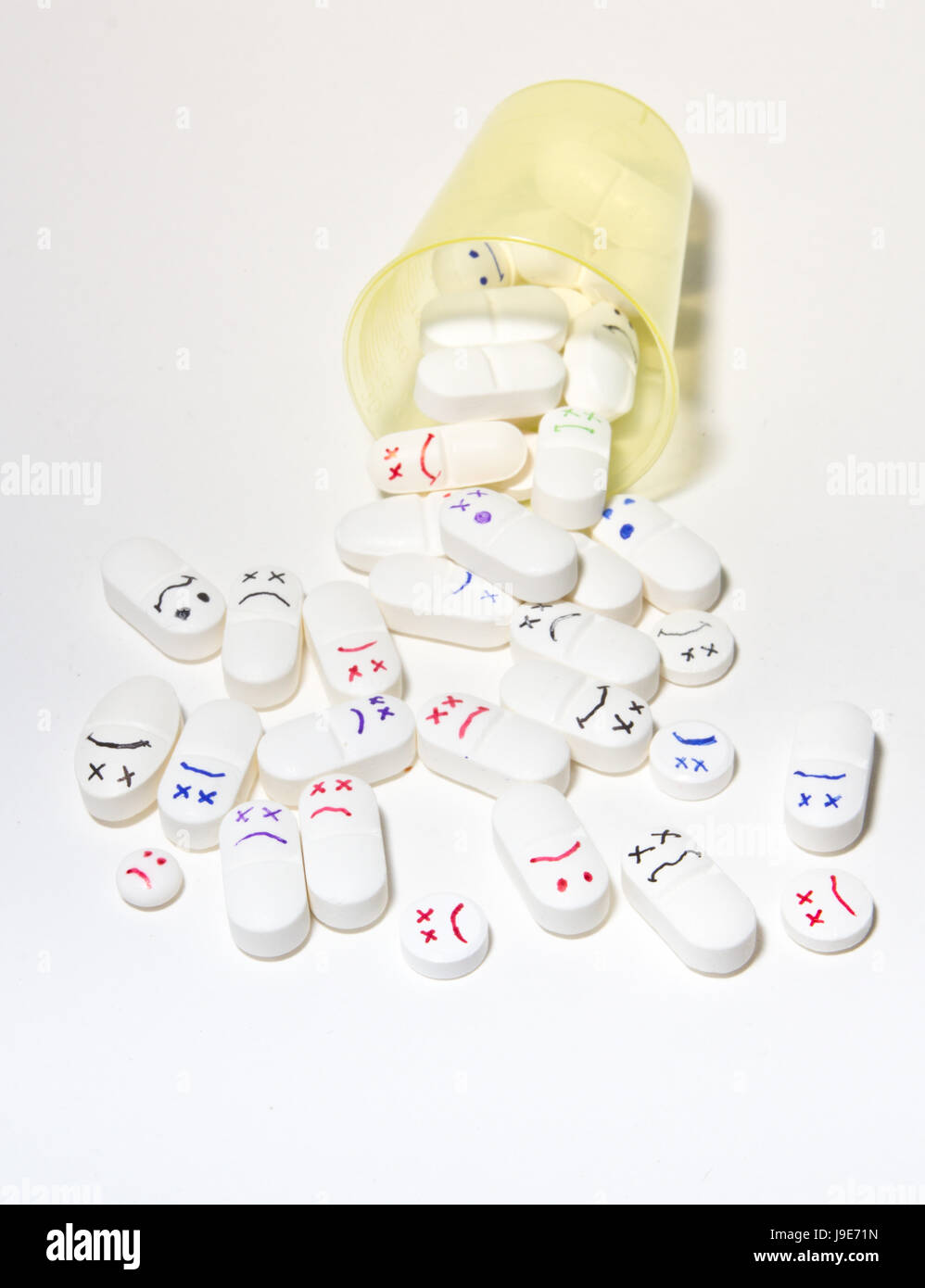 Smiley sad pills hi-res stock photography and images - Alamy