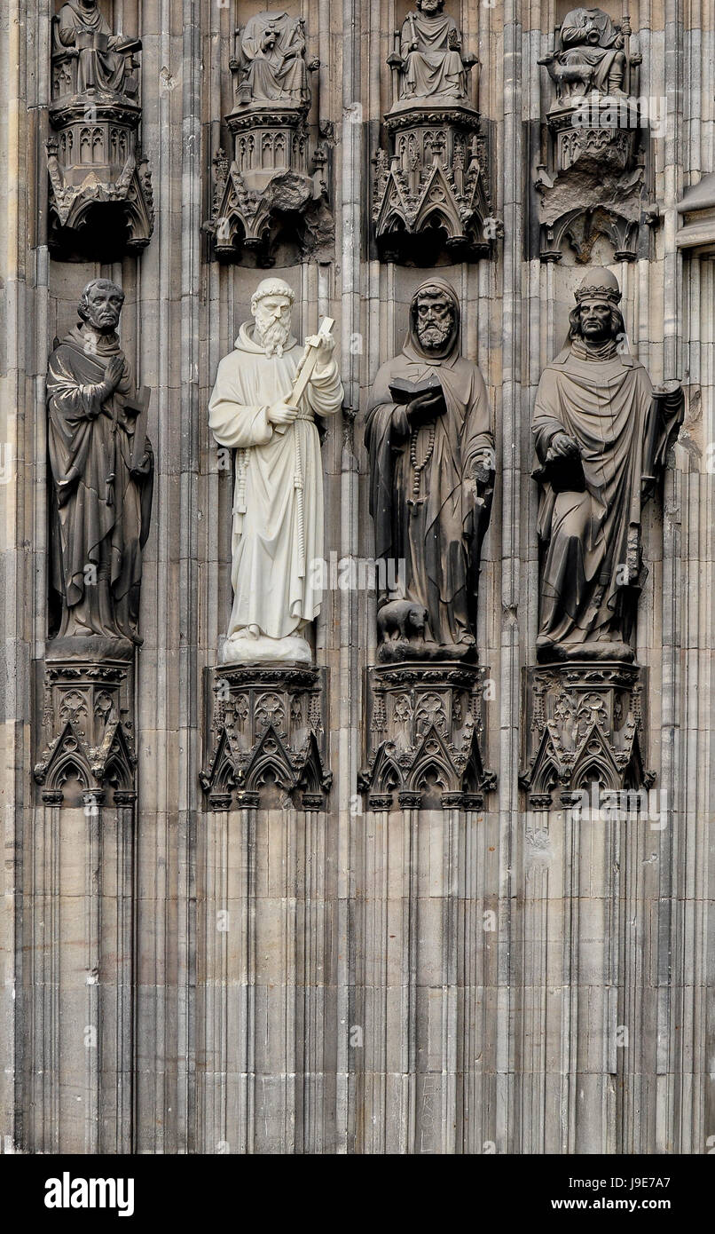 church, cologne, cathedral, columns, gothically, gothic, detail, indoor ...