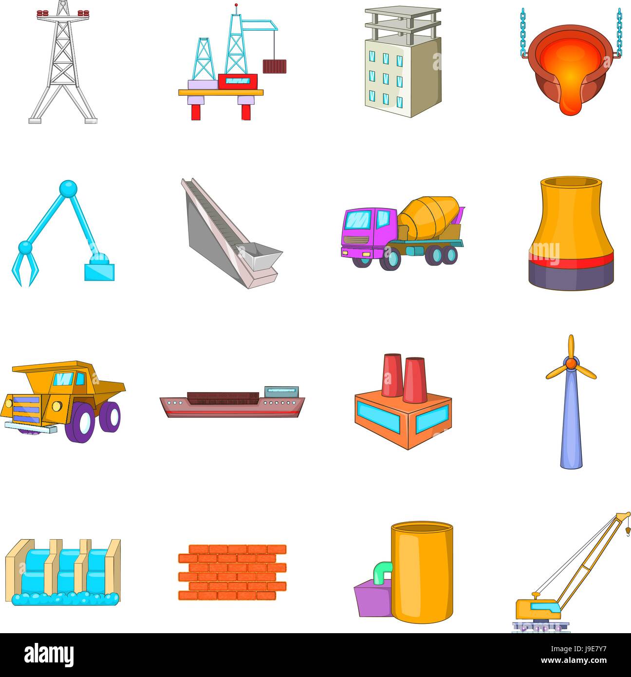 Industry icons set, cartoon style Stock Vector Image & Art - Alamy