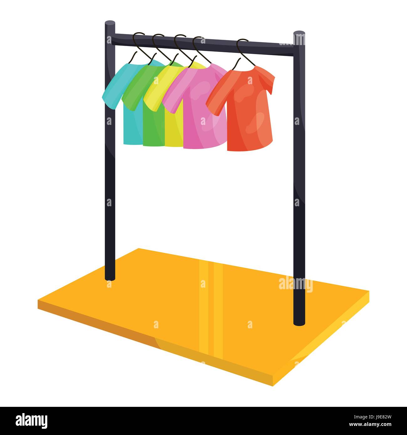 Clothes hanging on the rack icon, cartoon style Stock Vector Image ...