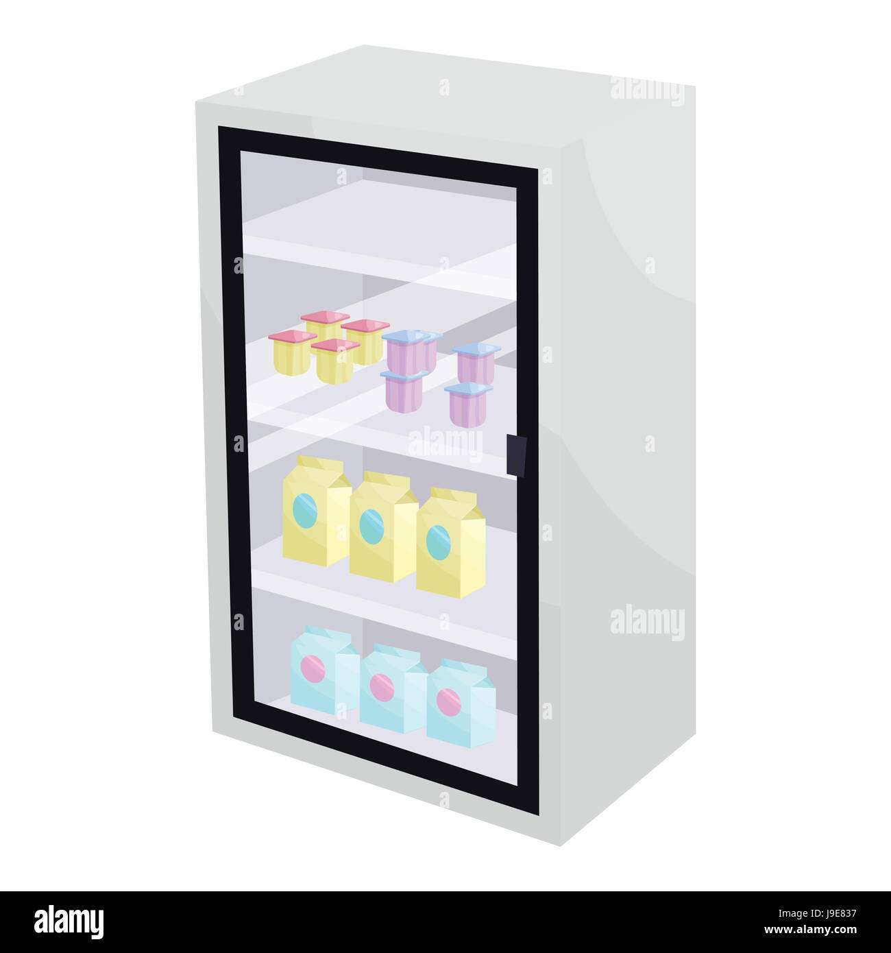 Cheese dairy shelf in supermarket Cut Out Stock Images & Pictures - Alamy