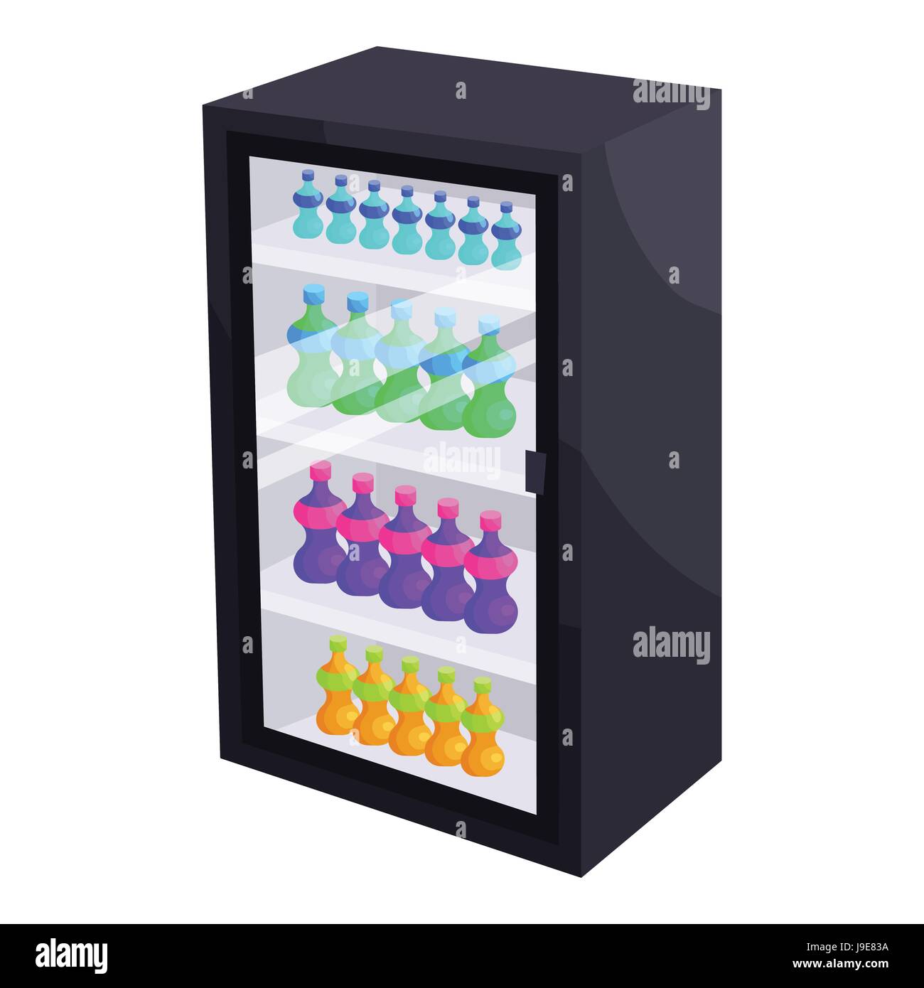 Fridge with refreshments drinks icon cartoon style Stock Vector Image ...