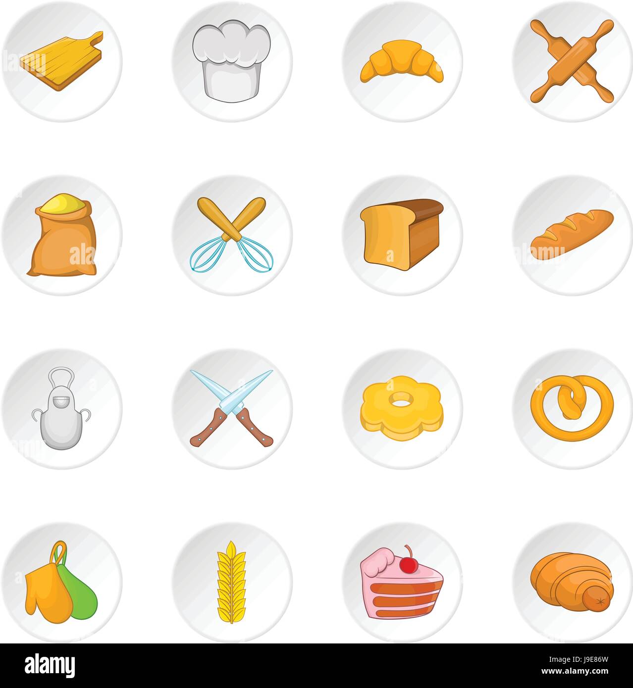Bakery icons set, cartoon style Stock Vector Image & Art - Alamy