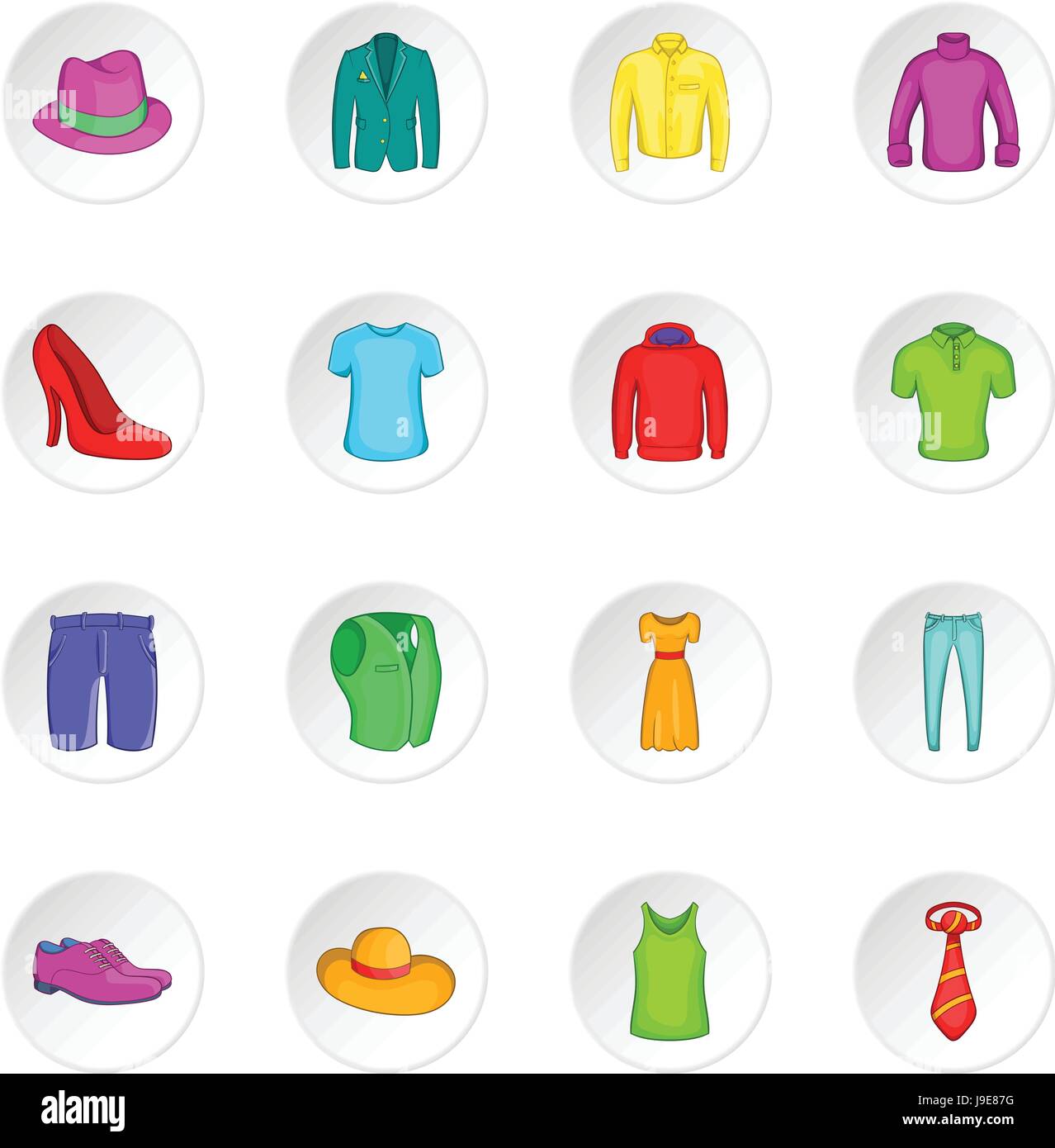 Clothes Icons Set Cartoon Style Stock Vector Image And Art Alamy
