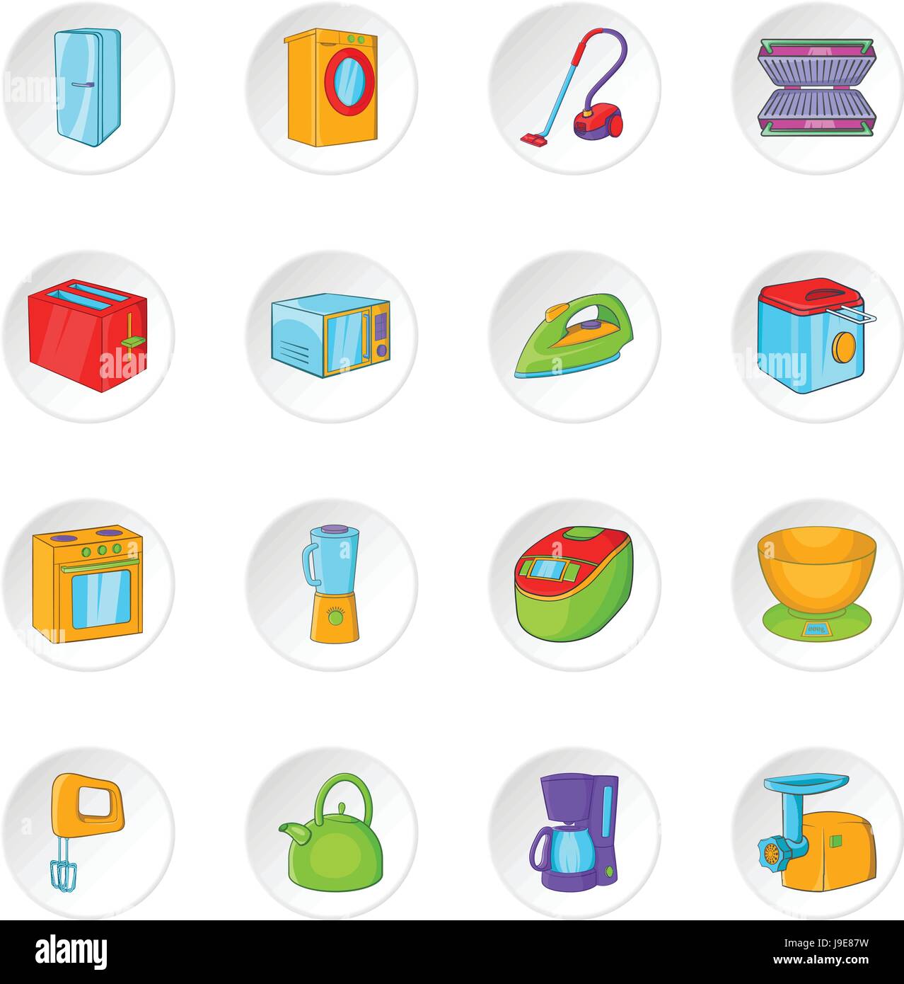 Household appliance icons set, cartoon style Stock Vector Image & Art ...