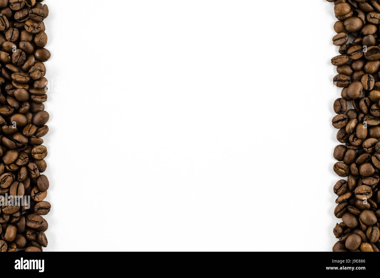 Frame of coffee beans on white background Stock Photo - Alamy