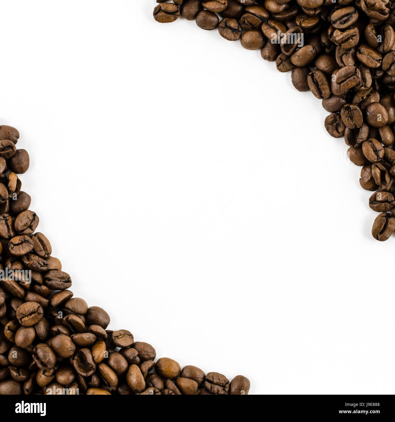 Frame of coffee beans on white background Stock Photo - Alamy
