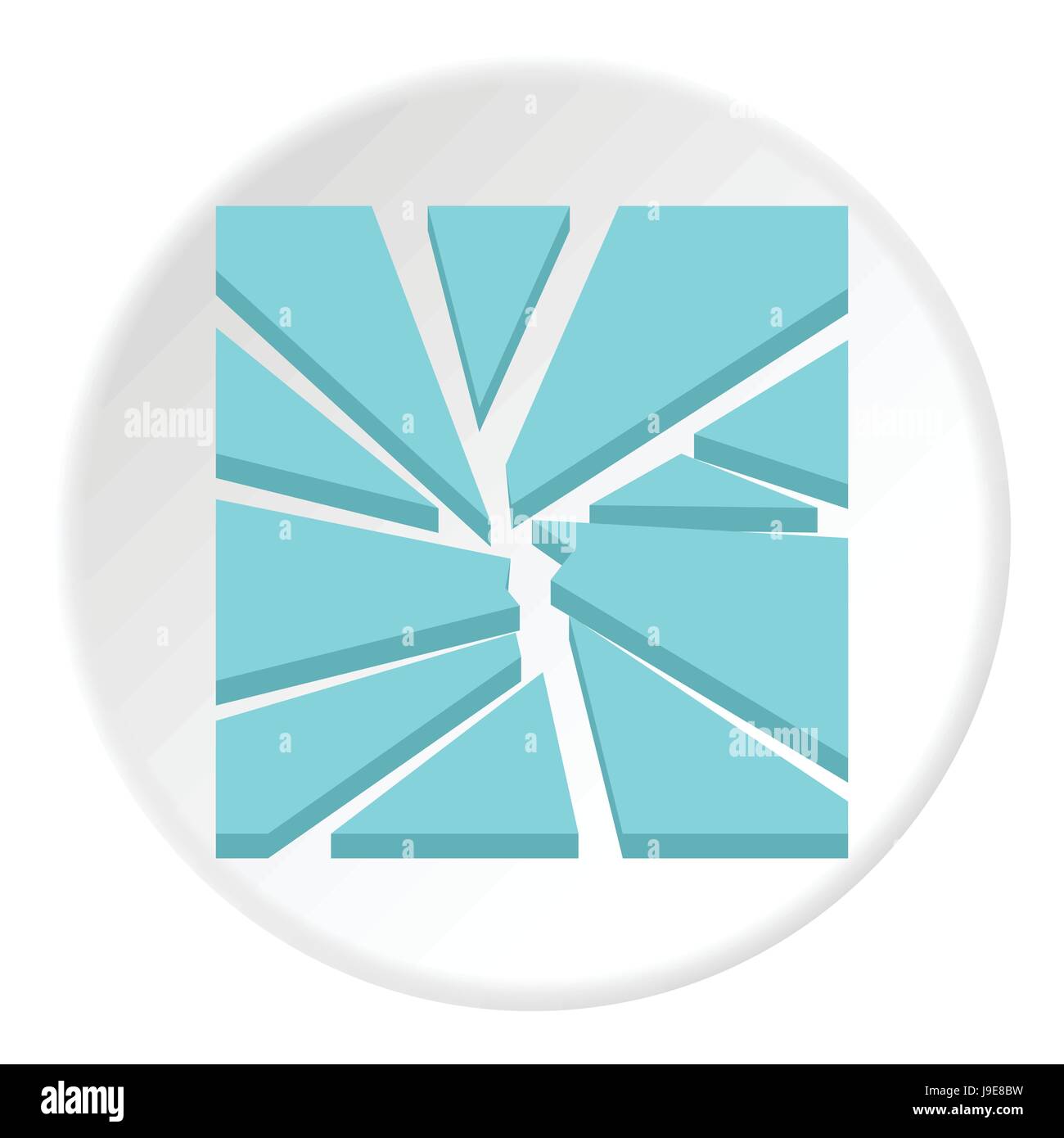 Broken glass icon, flat style Stock Vector Image & Art - Alamy