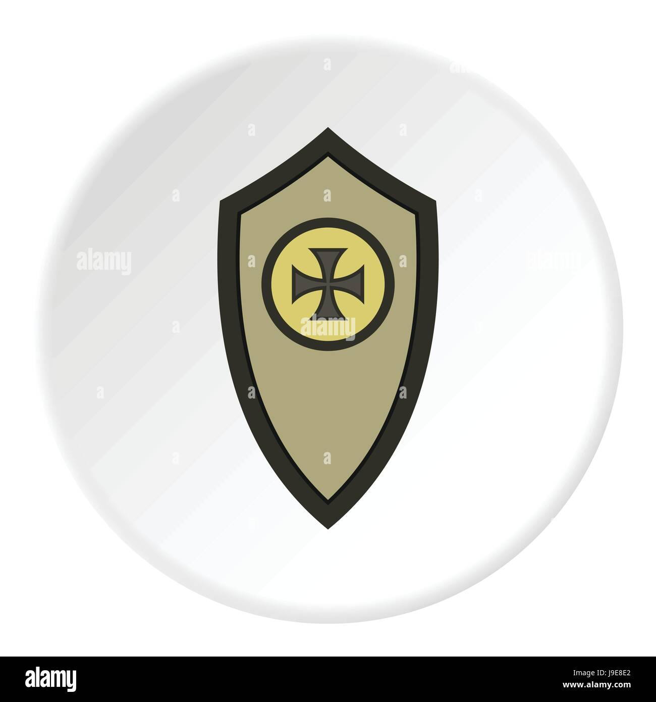 Army shield with cross icon, flat style Stock Vector Image & Art - Alamy