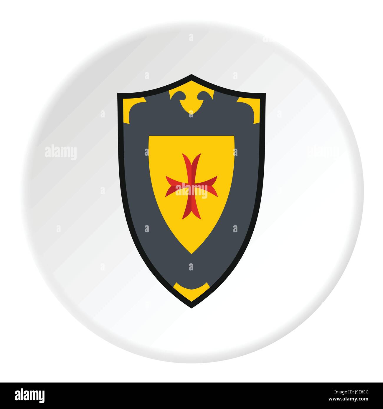 Ancient shield icon, flat style Stock Vector Image & Art - Alamy