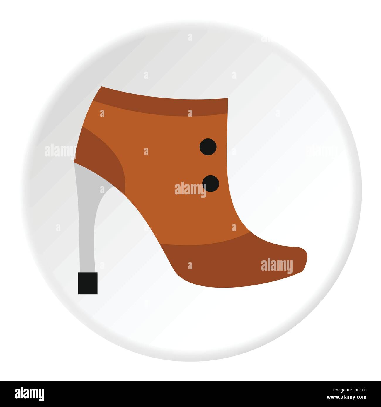 Brown boot with high heel icon, flat style Stock Vector Image & Art - Alamy