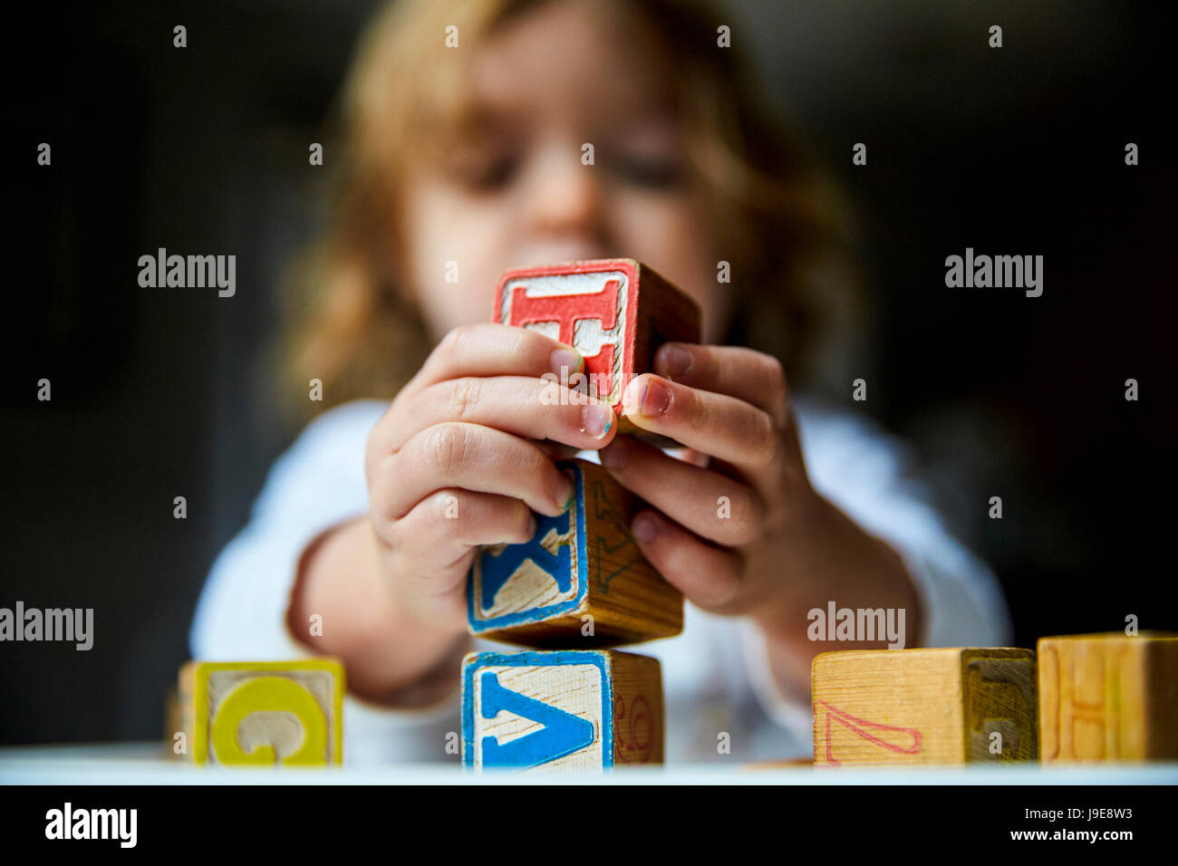 Children building blocks alphabet hi-res stock photography and images ...