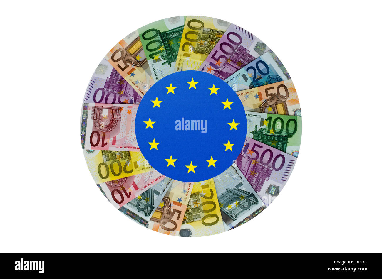 euro, bank notes, circle, European Union, diagram, money, bank, lending ...