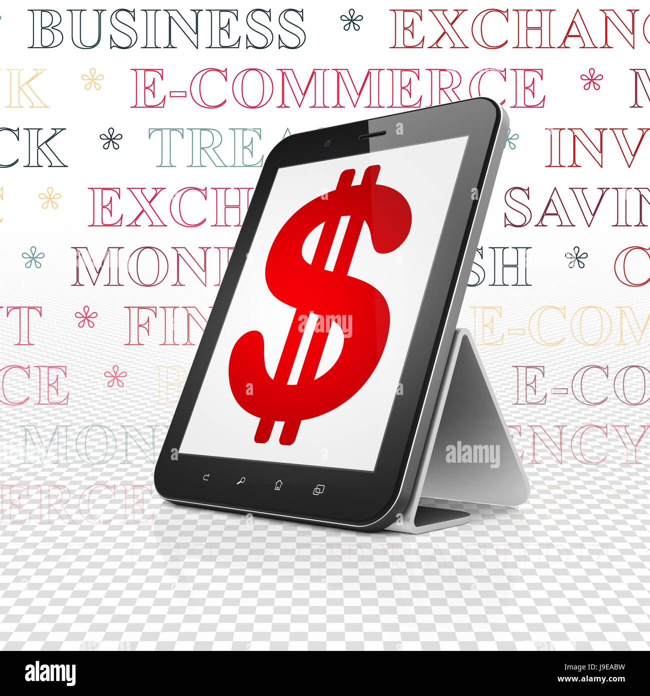 Banking concept: Tablet Computer with Dollar on display Stock Photo - Alamy