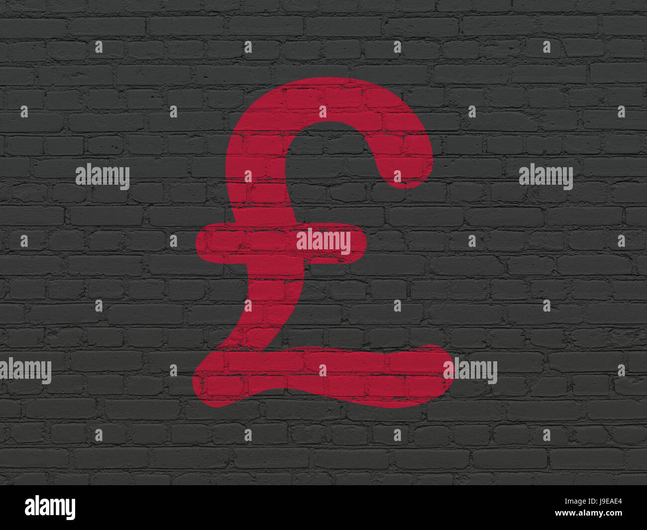 Money concept: Pound on wall background Stock Photo - Alamy