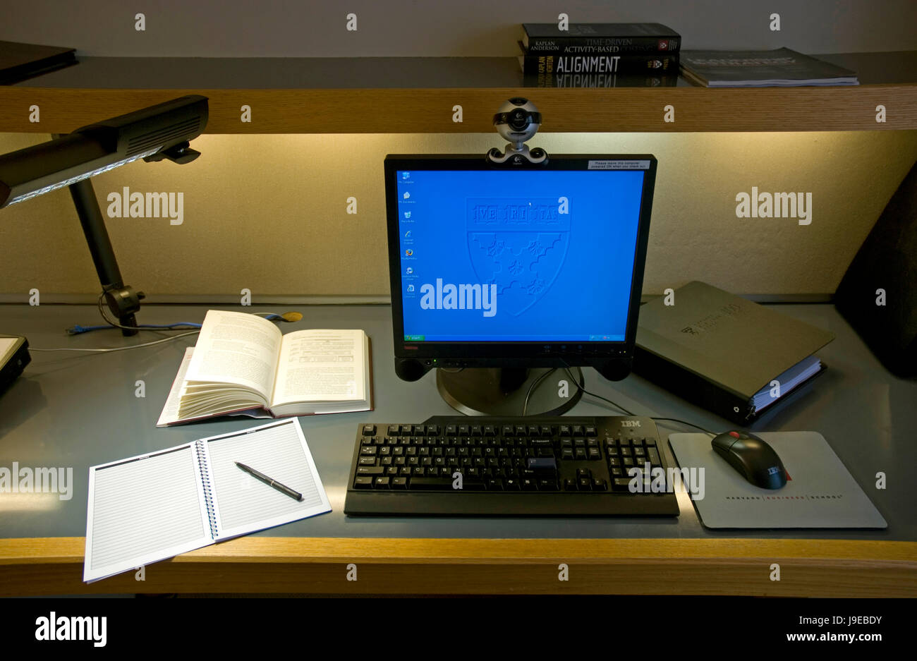 Student's desk in a campus room of Harvard Business School. Boston, MA ...