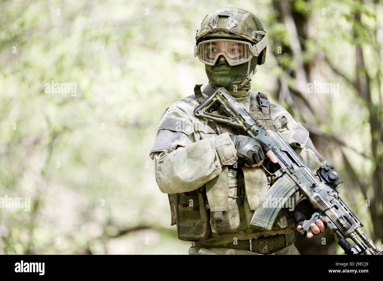 Photo of soldier in helmet Stock Photo - Alamy
