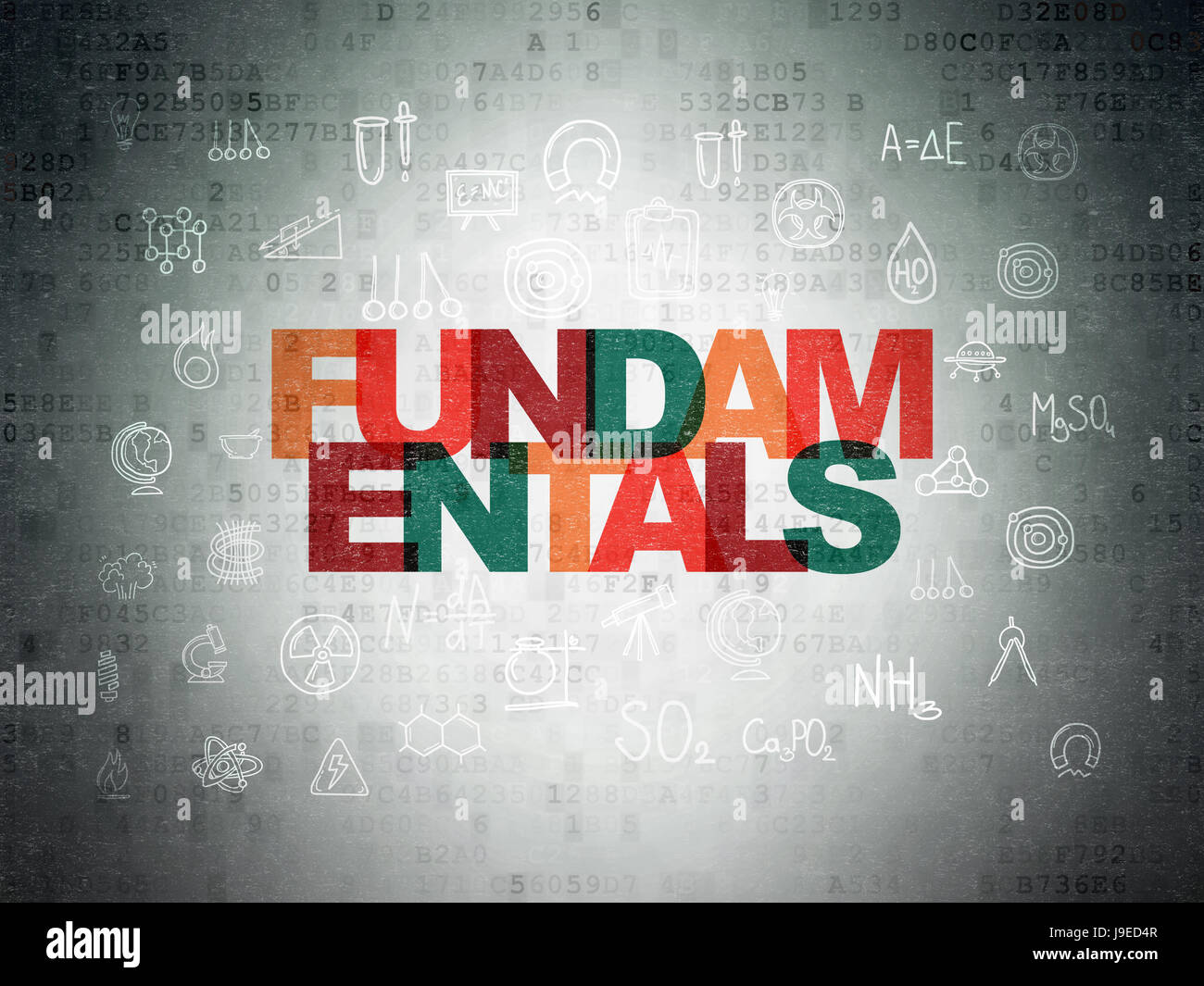 Science concept: Fundamentals on Digital Data Paper background Stock ...