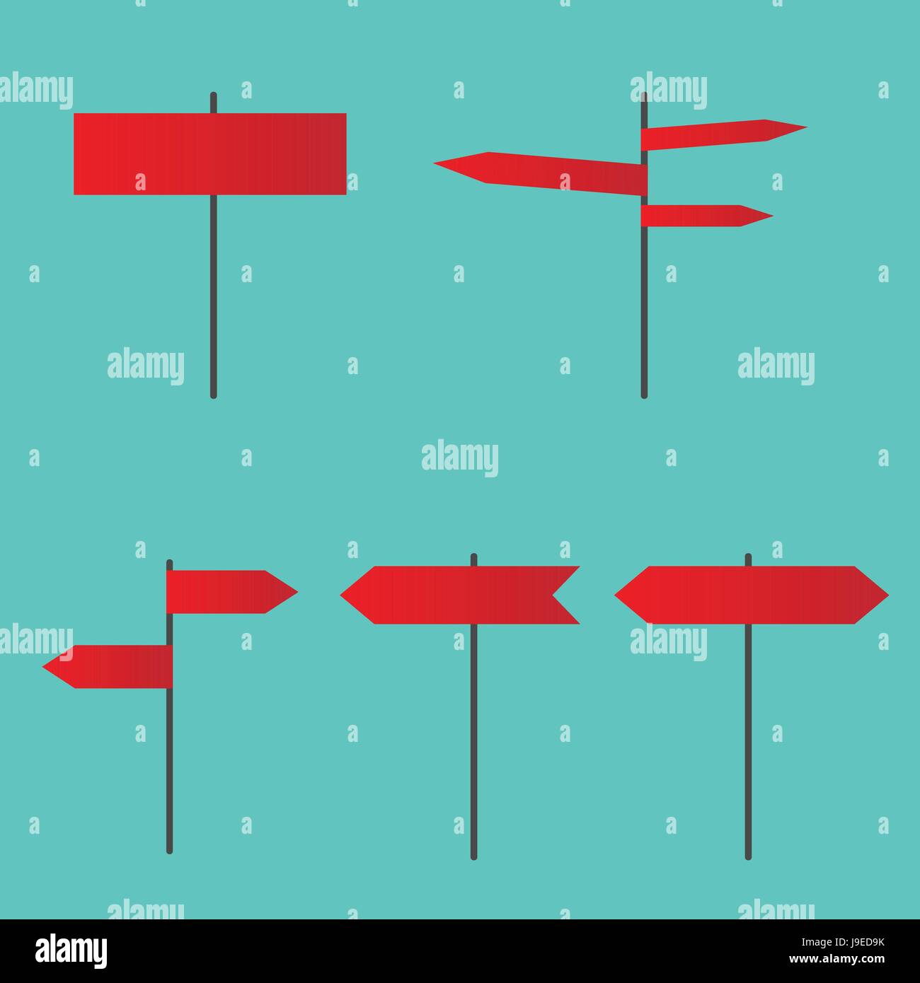 Road direction signs icons set vector illustration Stock Vector Image ...