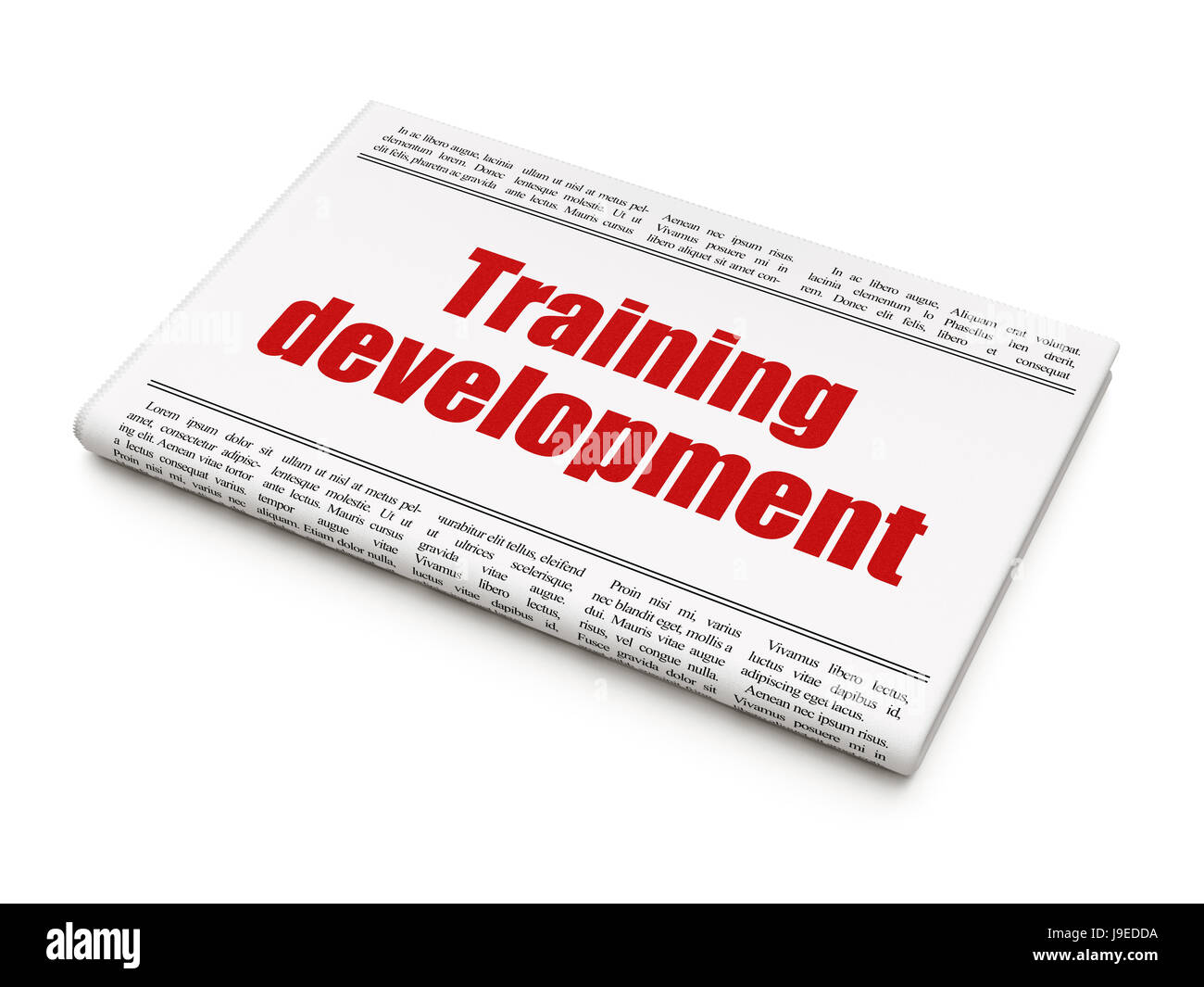 Learning concept: newspaper headline Training Development Stock Photo ...