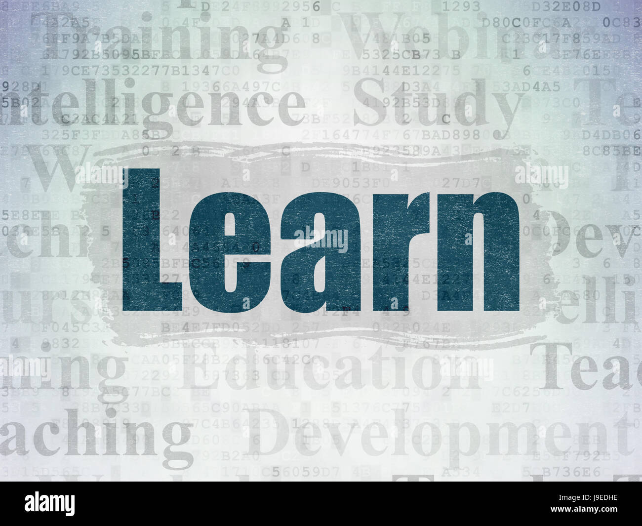 Studying concept: Learn on Digital Data Paper background Stock Photo ...