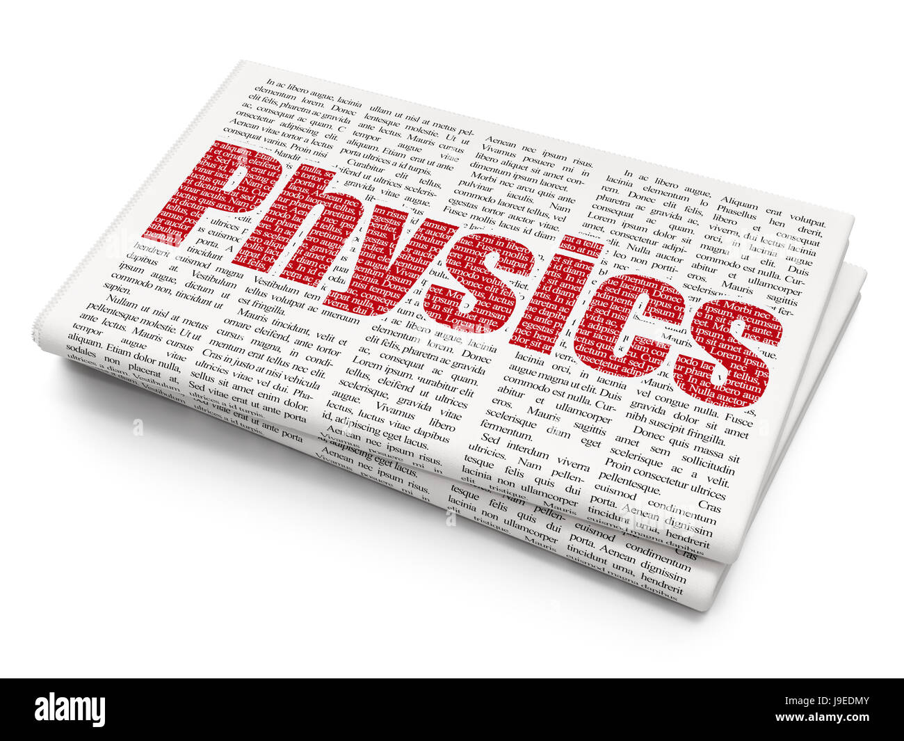 Studying concept: Physics on Newspaper background Stock Photo - Alamy