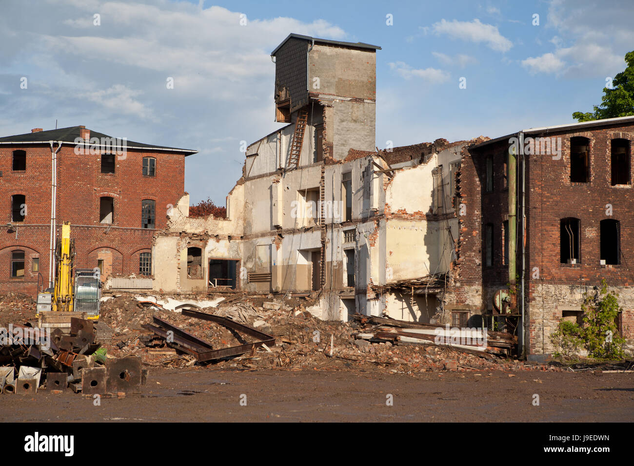 construction work, rubble, brick, green, work, factory, debris ...