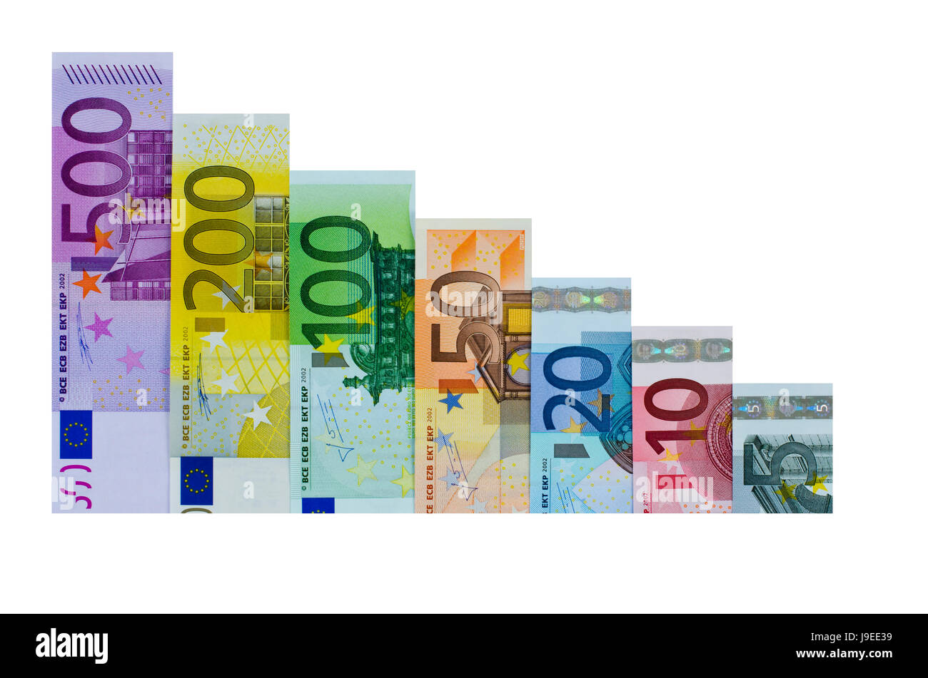 banknotes as a diagram (descending Stock Photo - Alamy