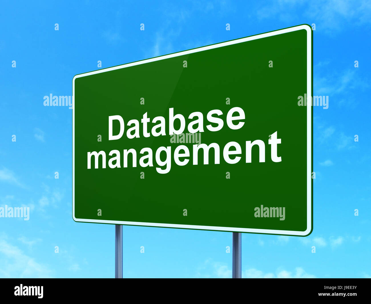 Database concept: Database Management on road sign background Stock ...